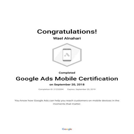 Google ads mobile certification | PDF