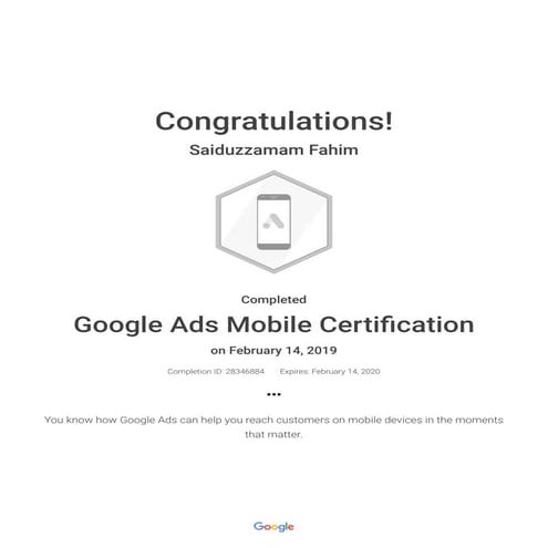 Google ads mobile certification | PDF