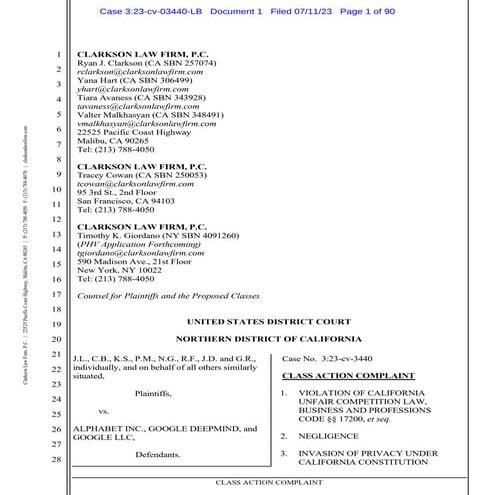 GOOGLE AI LAWSUIT complaint - A case study .pdf