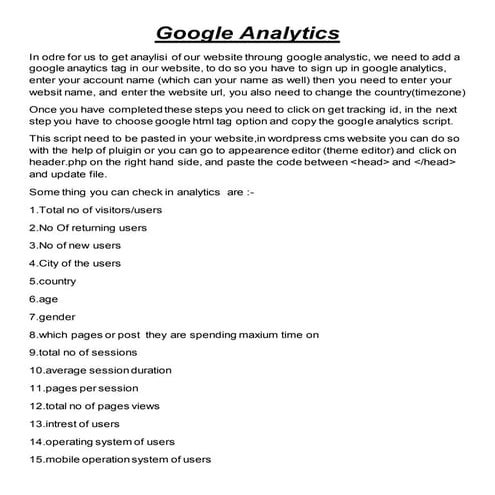Google analytics | PDF