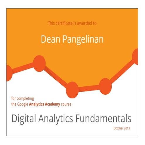 Google Analytics Academy Certificate - Digital Analytics Fundamentals | PPT