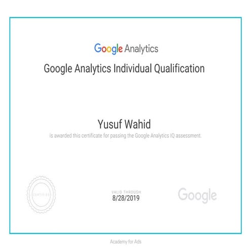 Google Analytics Certificate | PDF | Computer Software and Applications | Computing