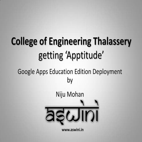 Google apps deployment at college of engineering thalassery | PDF ...