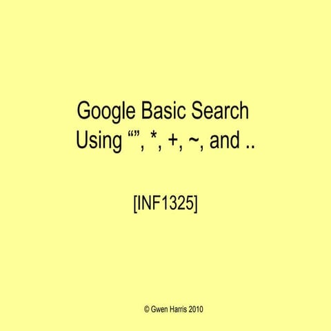 Google Basic Syntax | PPT