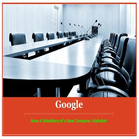 Google become a subsidiary of a new company alphabet | PPT