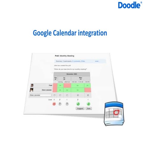Google Calendar integration with Doodle | PPTX
