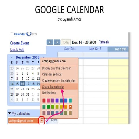Googlecalendarpresentation1 | PPT | Computing | Technology & Computing