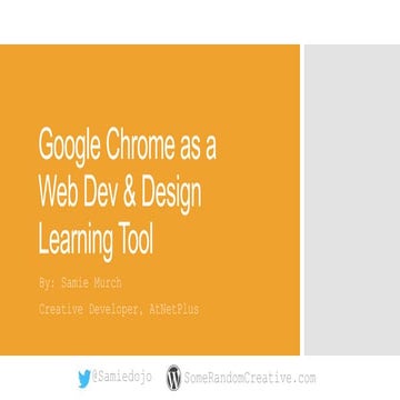 WP Google Chrome Web Dev Presentation. | PPTX | Browsers | Computer Software and Applications