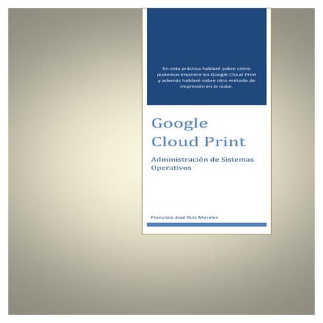 Práctica Impresión Google Cloud Print | PDF