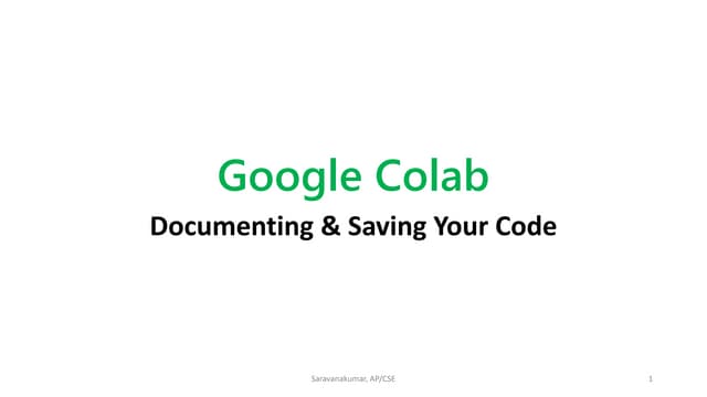 Google colab introduction | PPTX