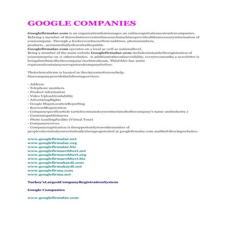 Google companies english | DOCX