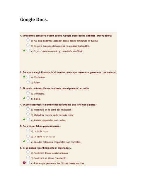 Respuesta al test de Docs | PDF