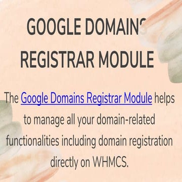 Google Domains Registrar Module | PPT