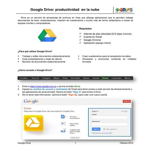 Google Drive: Productividad en la nube | PDF