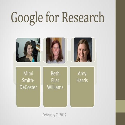 Google for Research | PPT