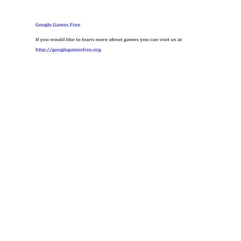Google Games Free | PDF