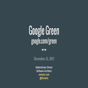 Google Green | PDF | Technology & Computing