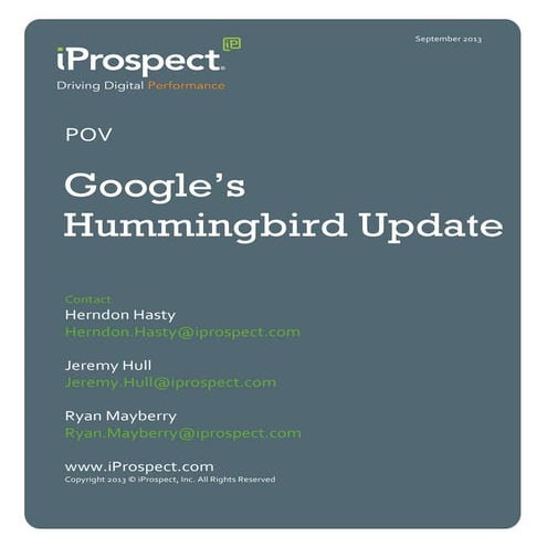 Google Hummingbird Update | PDF