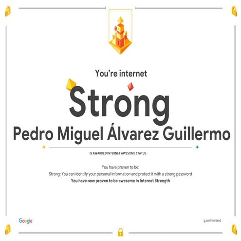 Google interland - Certificate of strongness | PDF