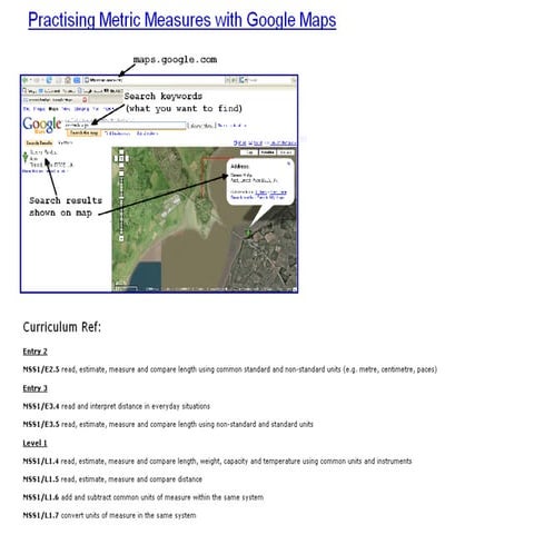 Practising Metric Measures with Google Maps | PDF