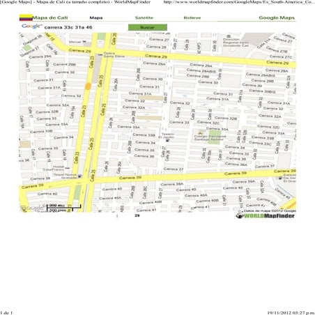 [Google maps] mapa de cali (a tamaño completo) - world mapfinder | PDF