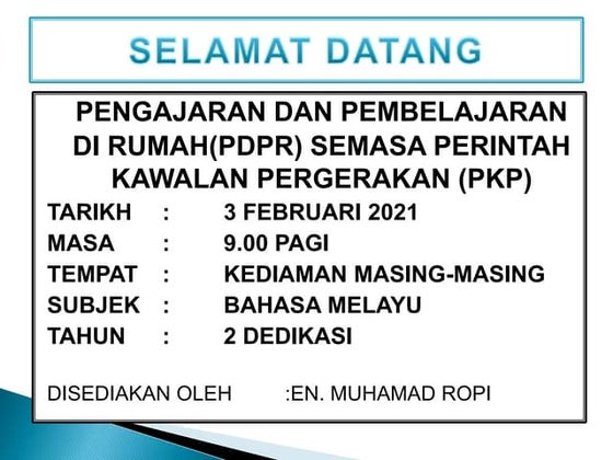 PDPR BAHASA MELAYU | PPTX