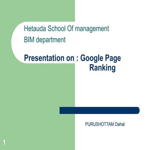 Google page ranking | PPT