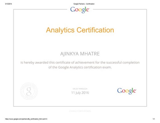 Google Partners - Certification | PDF