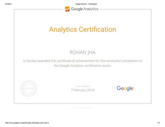 Andrea Ruiz Rabadan, Google Analytics IQ Certificate | PPT