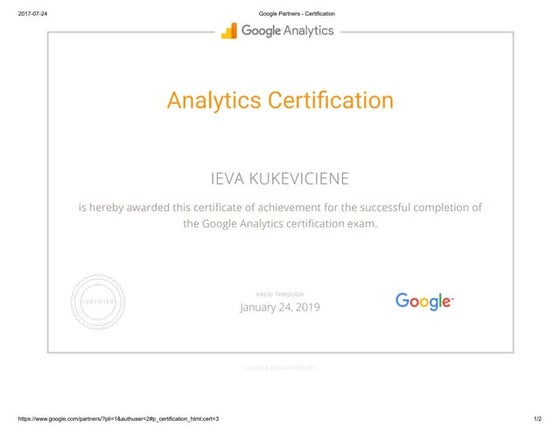 Google Tag manager Certificate - Certified | PDF
