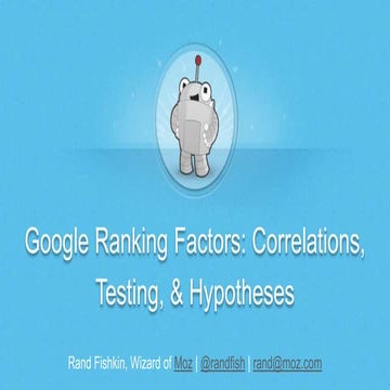 MOZ - Google Ranking Factors 2014 Correlations, Testing, & Hypotheses ...
