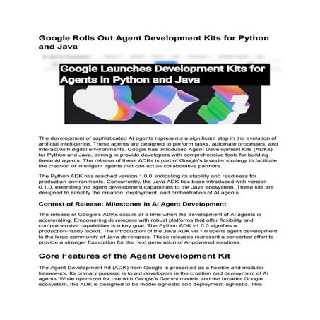 Google Rolls Out Agent Development Kits for Python and Java.pdf