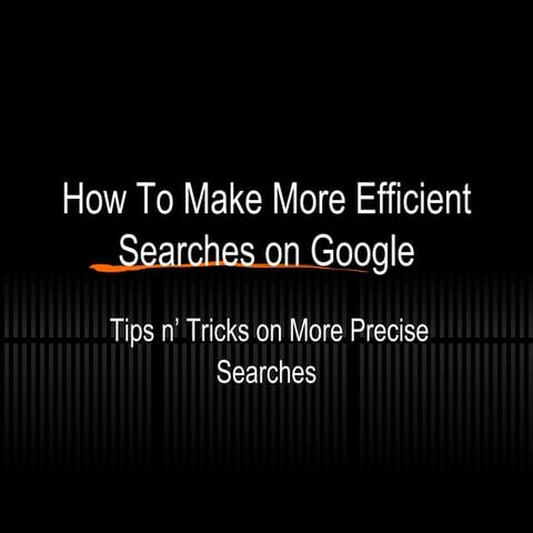 Google search tips | PPT