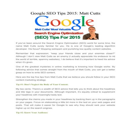 Google seo tips 2015 | PDF