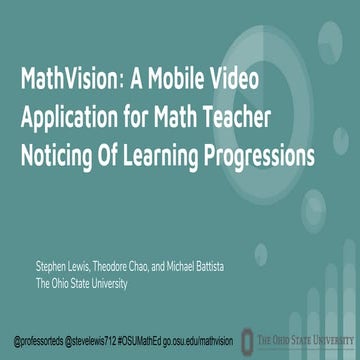 MathVision: A Mobile Video Application for Math Teacher Noticing Of ...