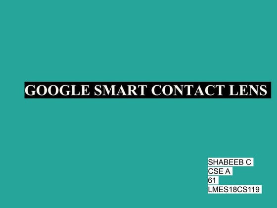 Google smart lens ppt | PPT