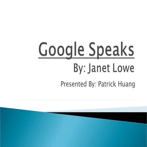 Google Speaks | PPT