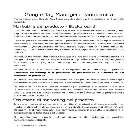 Google tag manager come funziona | PDF