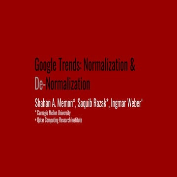 Google Trends Normalization and De-normalization | PDF