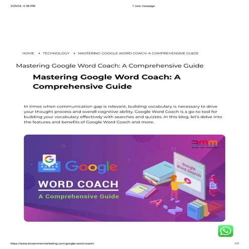 Mastering Google Word Coach: A Comprehensive Guide | PDF