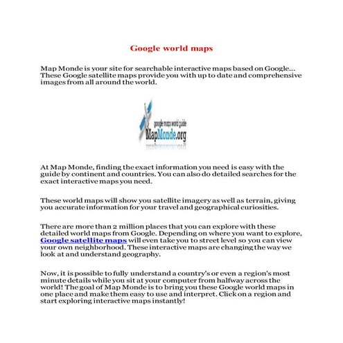 Google world maps | DOCX