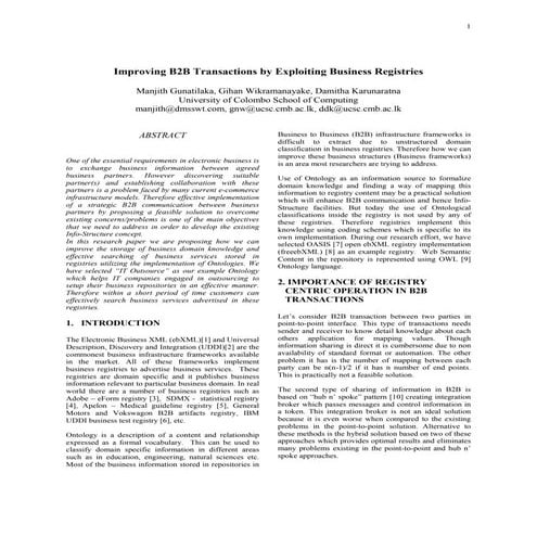 Improving B2B Transactions by Exploiting Business Registries | PDF