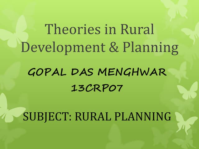 Rural Development Meaning, definition and concepts | PPTX