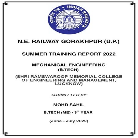 Gorakhpur NE Railway Summer internship.pdf