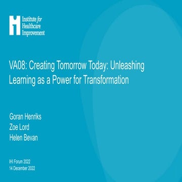 Creating Tomorrow Today: Unleashing Learning as a Power for ...