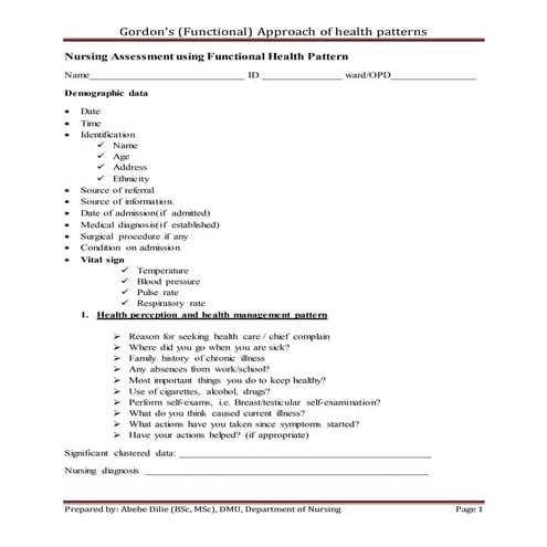 Gordons 11-functional-health-patterns | DOC