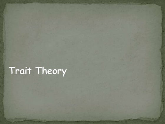 Cattell's Theory of Personality | PPTX | Mental Health | Diseases and ...
