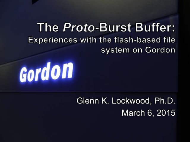 The Proto Burst Buffer Experience With The Flash Based File System On
