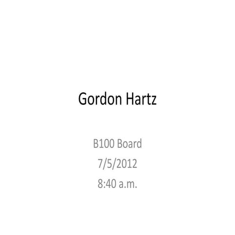 Gordon Hartz | PPT