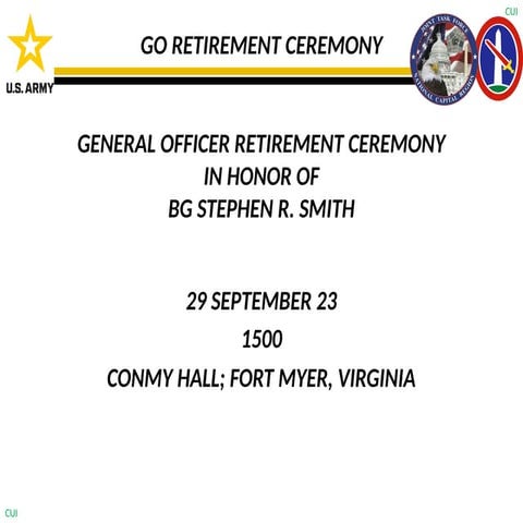 GO Retirement Ceremony - BG Stephen R. Smith.pptx